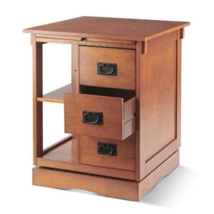 Rotating End Table With Storage