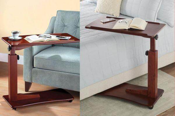 C-Shaped, Adjustable Height Side Table