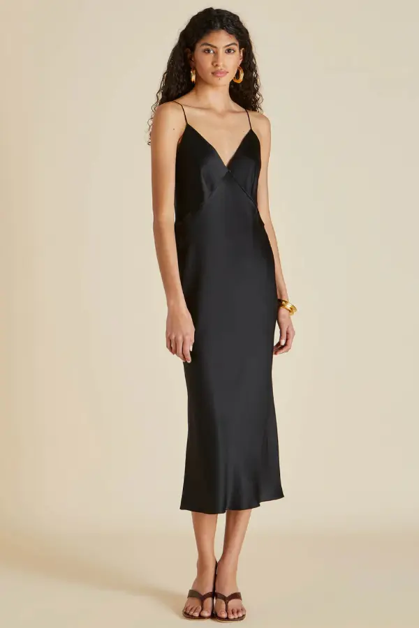 15 Cute Black Silk Dress Outfit Ideas